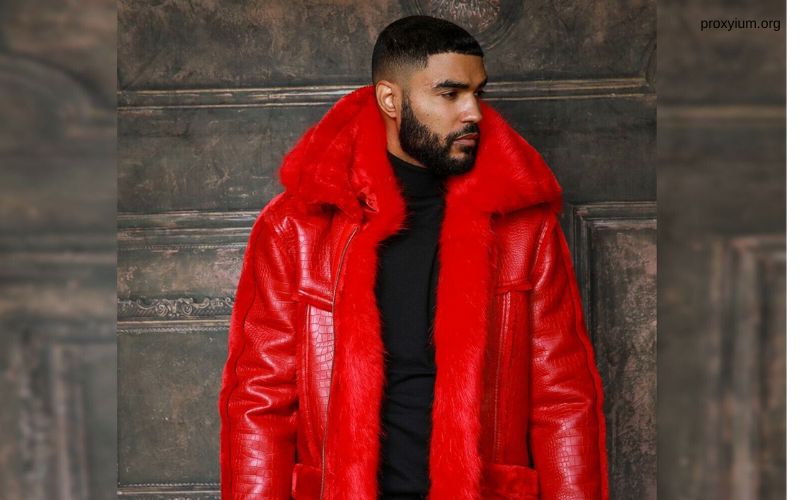 Mens Red Faux Fur Coat